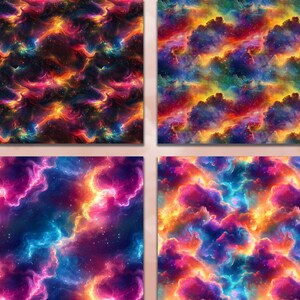 Galaxy Digital Paper Nebula Space Seamless Pattern Stardust Backdrop ...