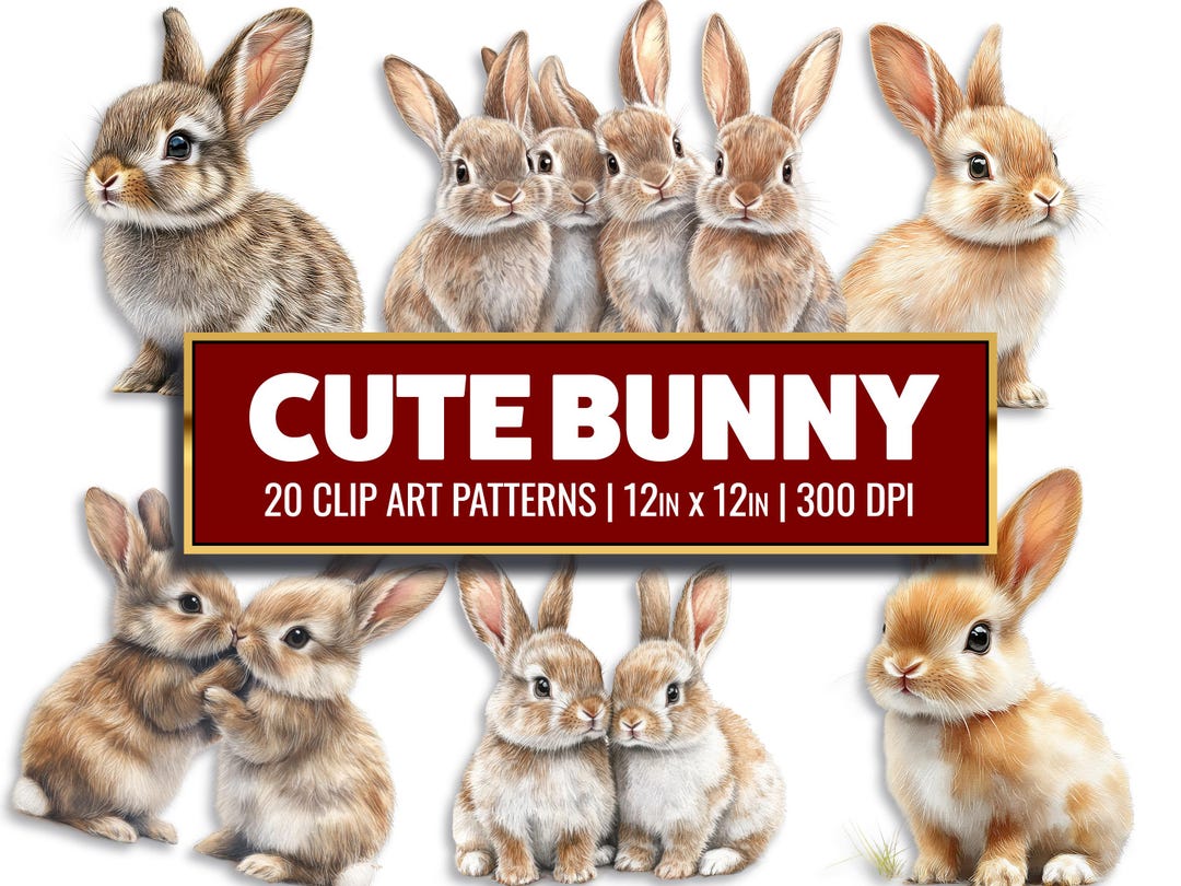 Cute Bunny Clipart Rabbit Paper Craft Easter Rabbit Printable PNG ...