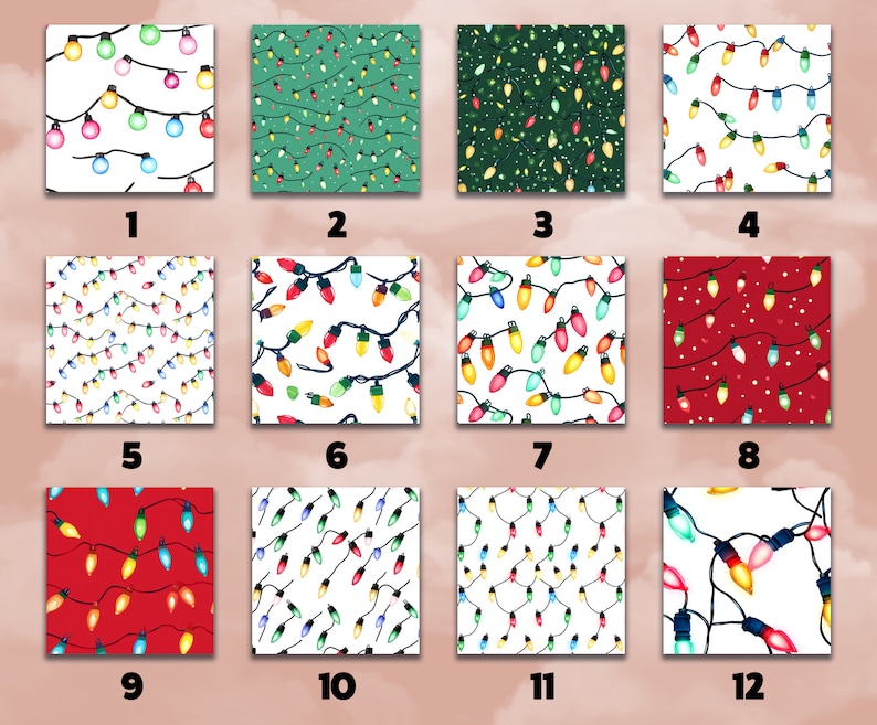 Christmas Lights Digital Paper: Seamless Xmas Light Patterns (digital ...