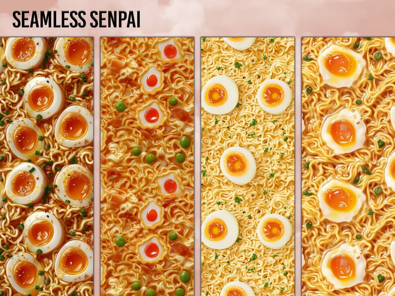 Ramen Noodle Seamless Pattern: Japanese Food Digital Paper (12 PNG) - Etsy