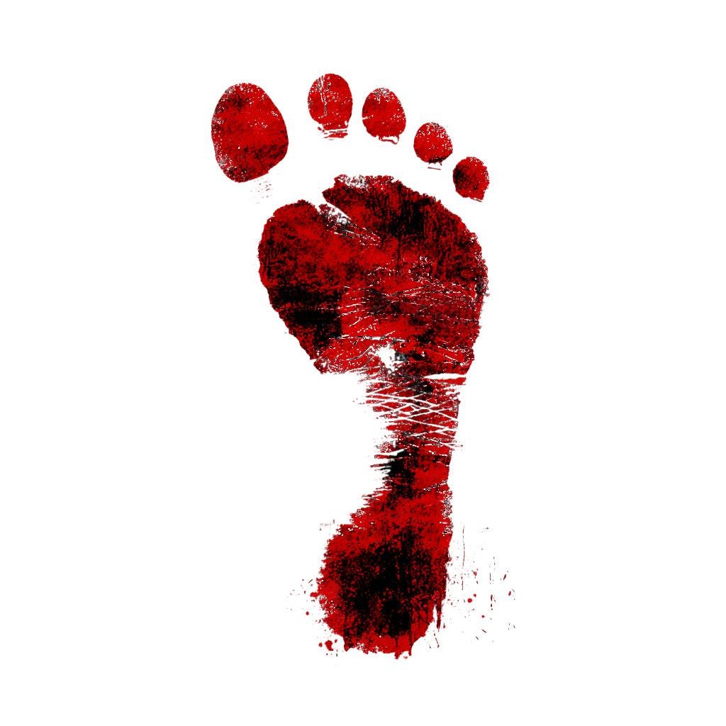 Watercolor Blood Hand Print Clipart Crime Scene Decor Watercolor Horror ...