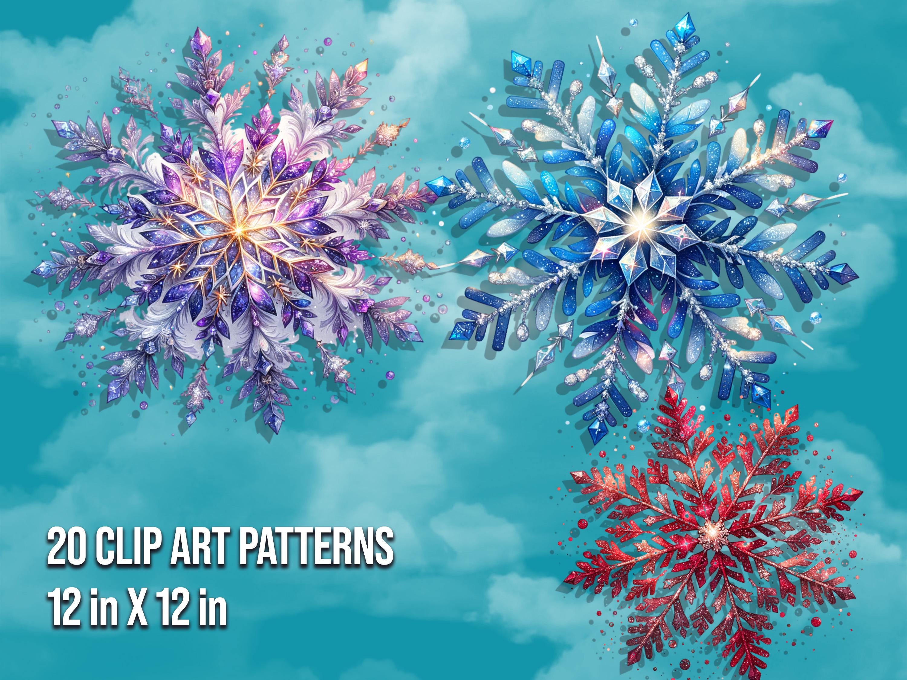 Snowflake Clip Art Snow Digital Paper Christmas Clipart - Etsy