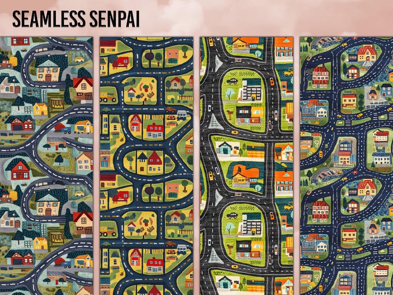 Cartoon Map Digital Paper Map Seamless Pattern Kids Map Digital ...