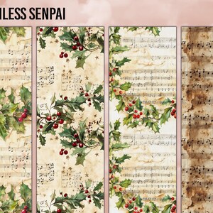 Christmas Music Script Digital Paper Music Sheet Seamless Pattern ...