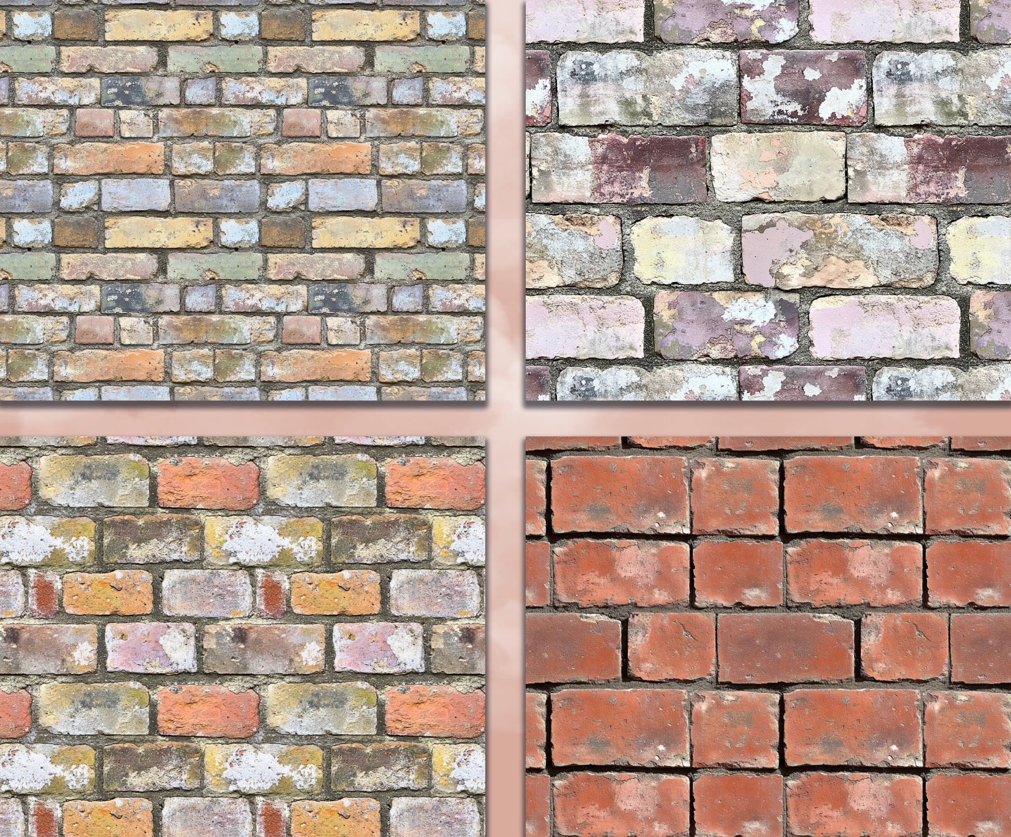 Brick Digital Paper Stone Seamless Pattern Brick Wall Texture Rustic ...