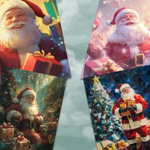 Santa Claus Christmas Digital Paper: 26 Xmas Scrapbook Backgrounds ...