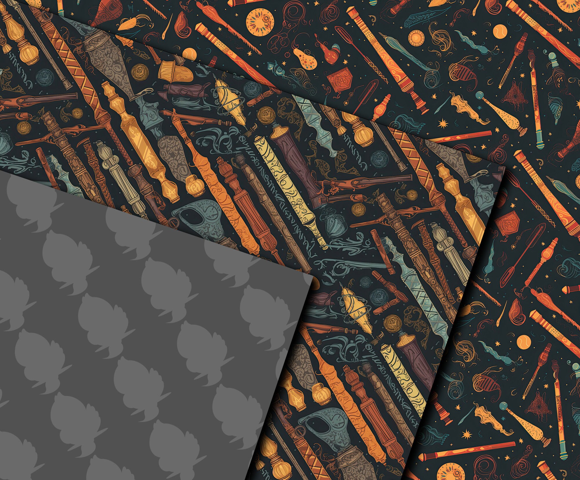 Wizardry Digital Paper, Seamless Fantasy Backgrounds, Wizard Clipart ...