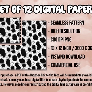 Dalmatian Faux Fur Digital Paper: Seamless Animal Print (PNG) - Etsy