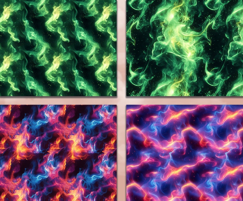 Neon Fire Digital Paper: Rainbow Flame Texture Pack (PNG) - Etsy