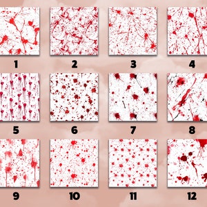 Blood Splatter Digital Paper Red Splatter Seamless Pattern Crime Scene ...