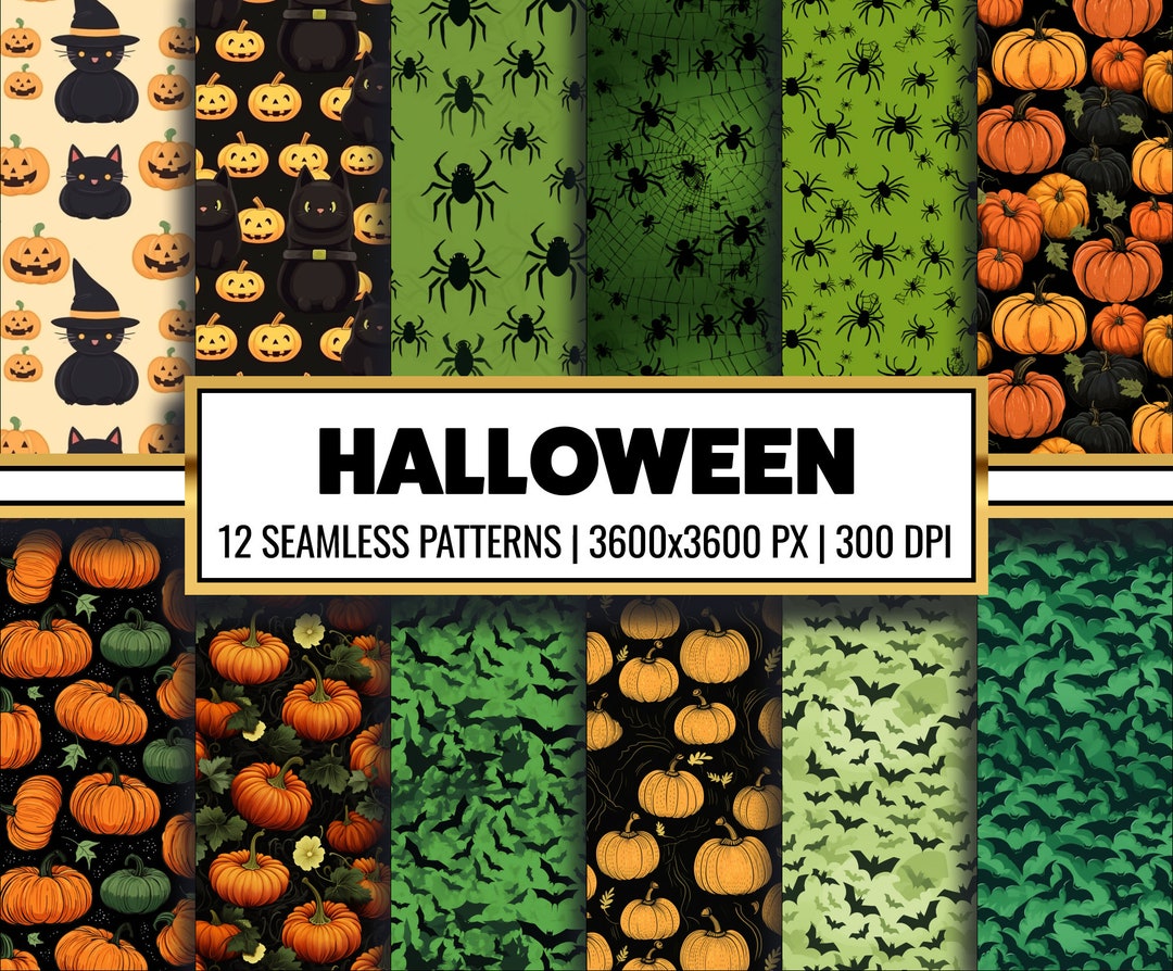 Halloween Digital Paper October Background Design Spooky Season ...