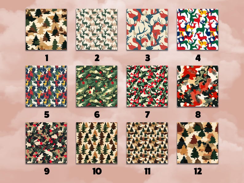 Christmas Camo Seamless Pattern Christmas Army Camo Digital Paper Xmas ...