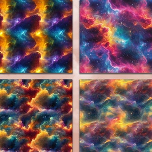 Galaxy Digital Paper Nebula Space Seamless Pattern Stardust Backdrop ...