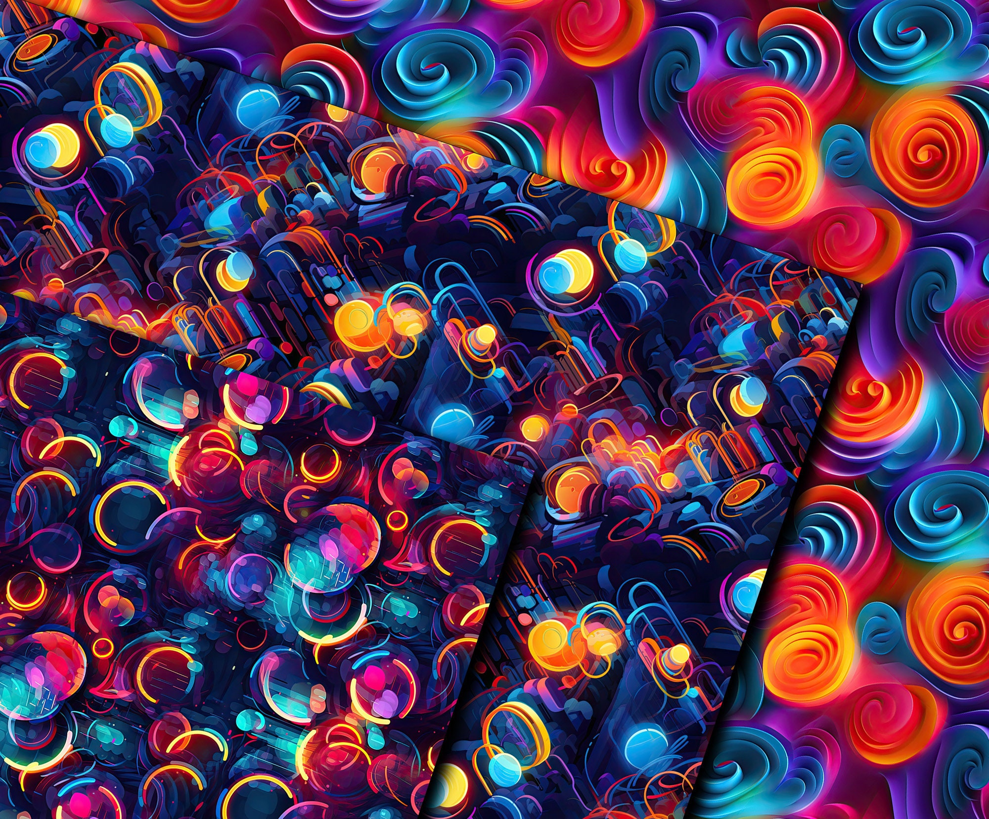 Glow Digital Paper, Neon Background, Cyberpunk Paper Pack, for ...