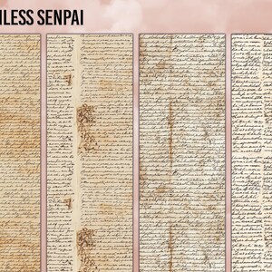 Vintage Handwriting Digital Paper Script Writing Seamless Pattern Old ...