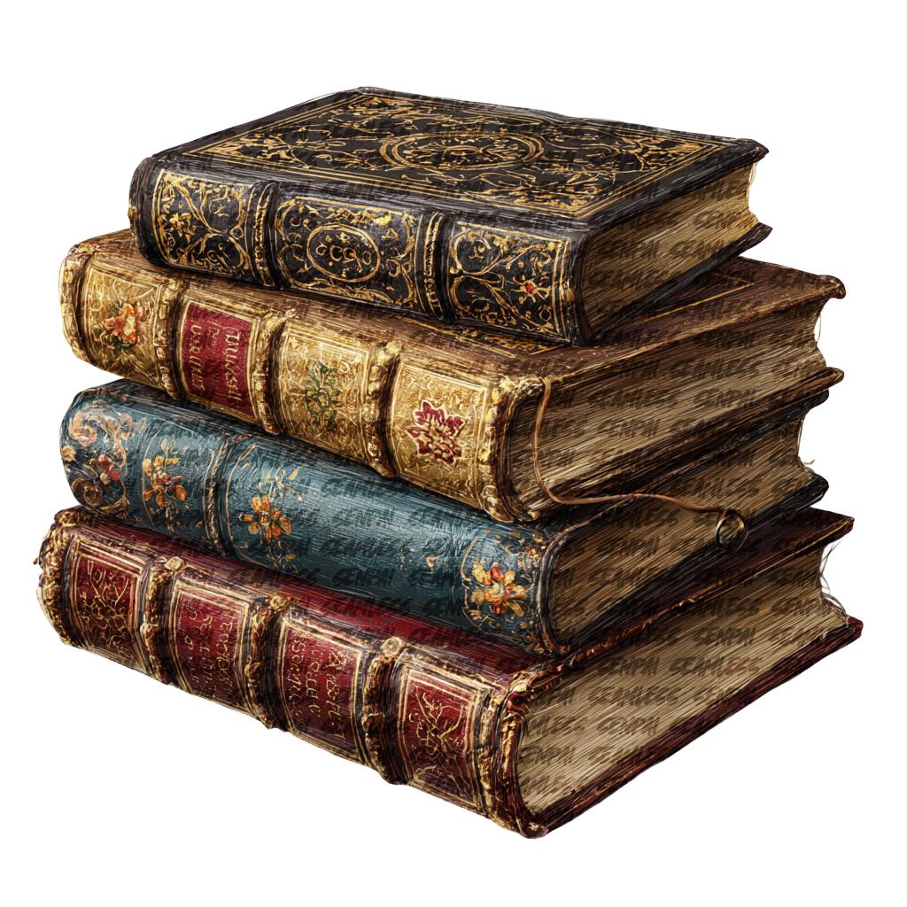 Magic Book Stack Clipart Antique Grimoire Spell Book Bundle PNG Digital Download - Etsy