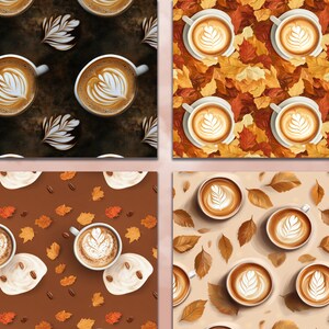 Cafe Latte Digital Paper Pack, Fall Late Printable Paper, Seamless ...