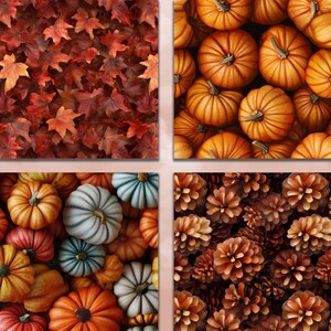 Rustic Fall Digital Paper Pack, Autumn Pumpkin Printable Pages, Fall ...