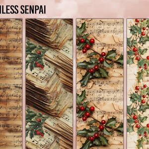 Christmas Music Script Digital Paper Music Sheet Seamless Pattern ...
