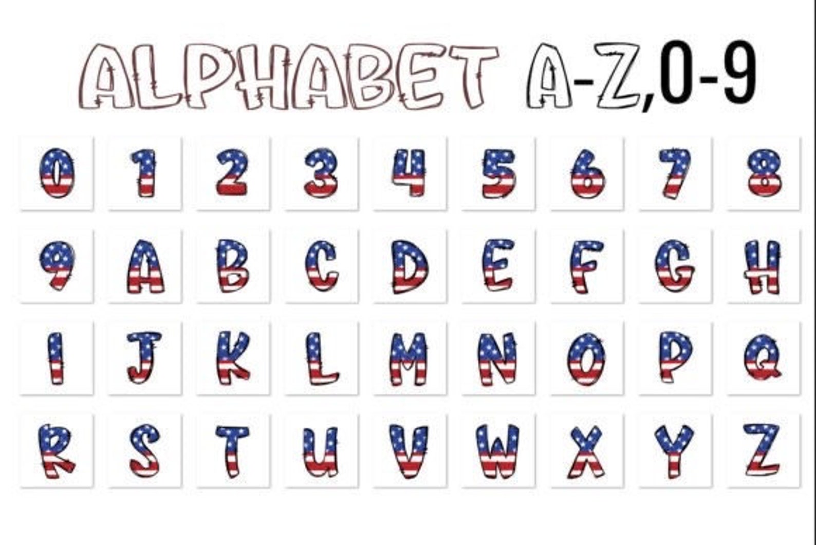 4th of July PNG Letters - Etsy