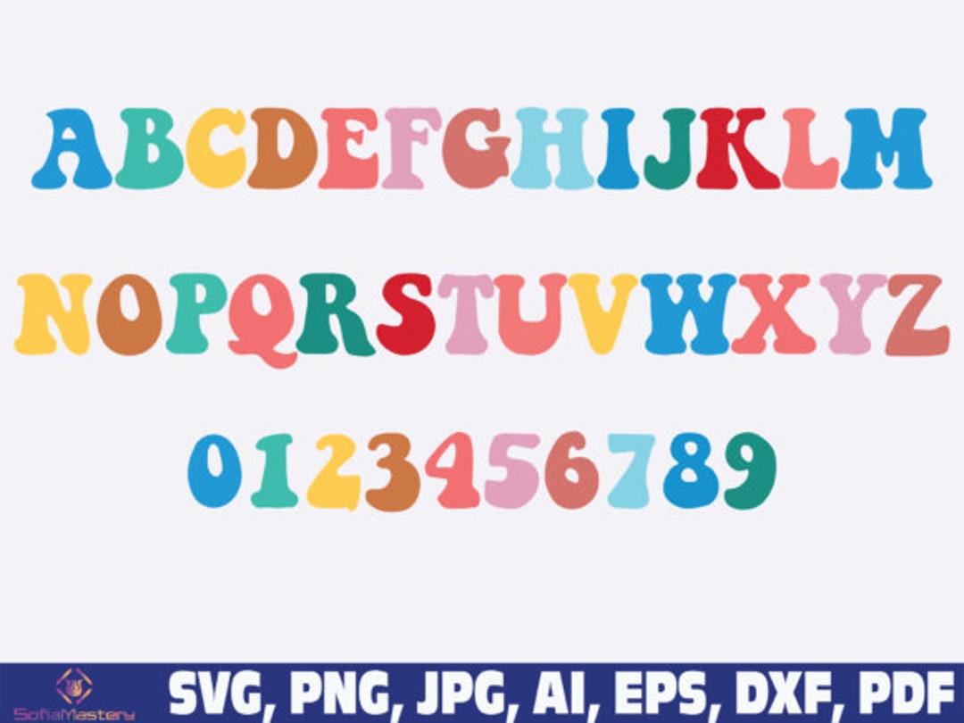 Groovy Retro Font SVG/PNG - Etsy