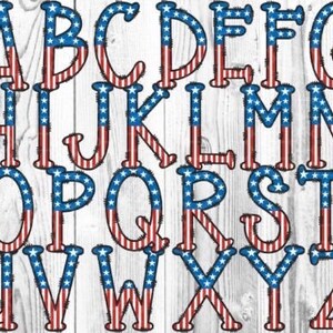 Patriotic Doodle Alphabet PNG - Etsy