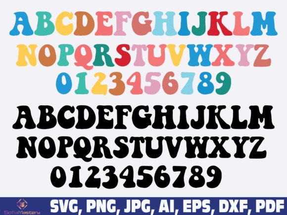 Groovy Retro Font SVG/PNG - Etsy