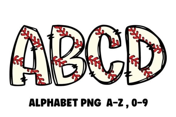 Baseball Alphabet PNG Letters - Etsy