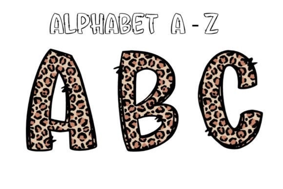 Leopard Print PNG Letters - Etsy