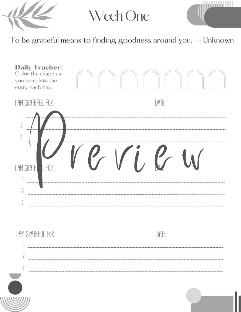 Gratitude Journal Boho Design Printable - Etsy