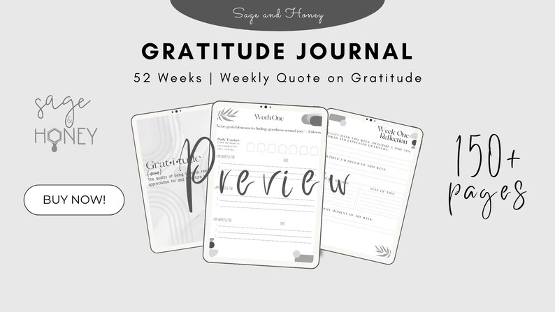 Gratitude Journal Boho Design Printable - Etsy