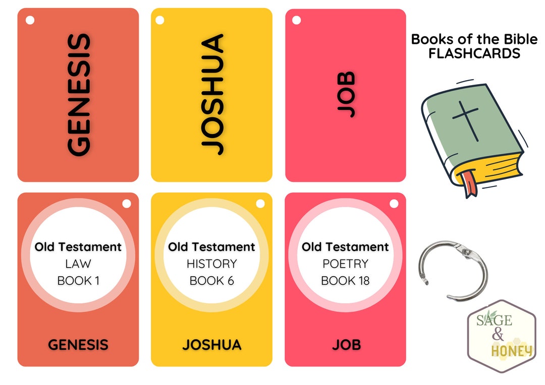 Books of the Bible Flashcards Engaging and Educational - Etsy