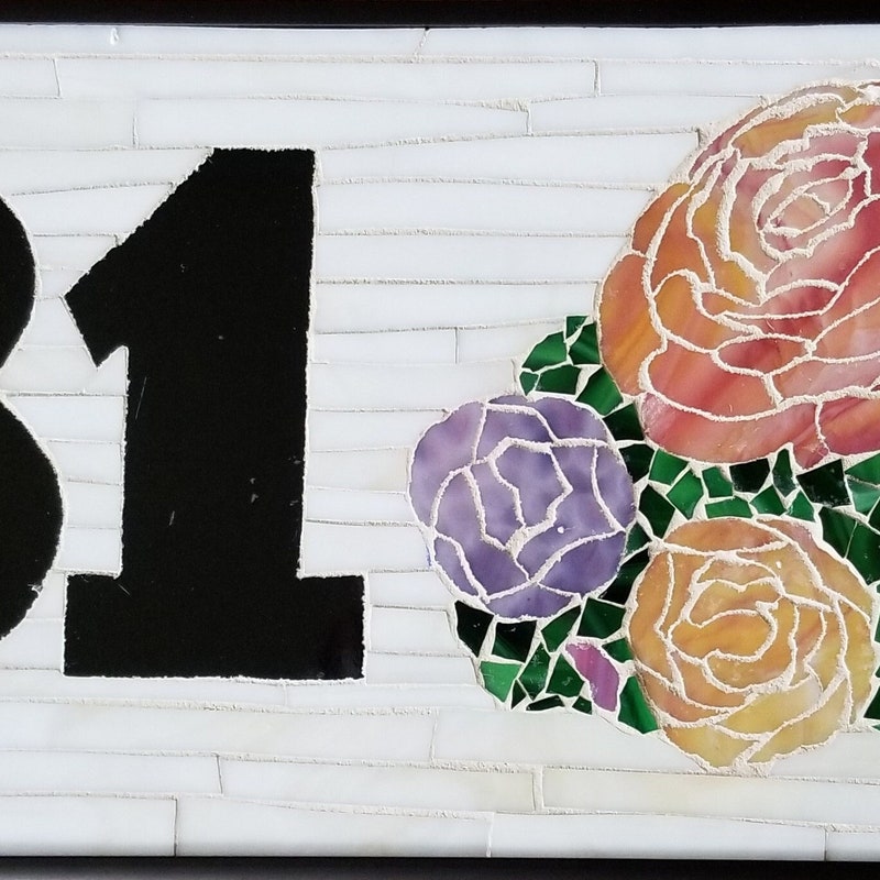 Mosaic House Number - Etsy UK