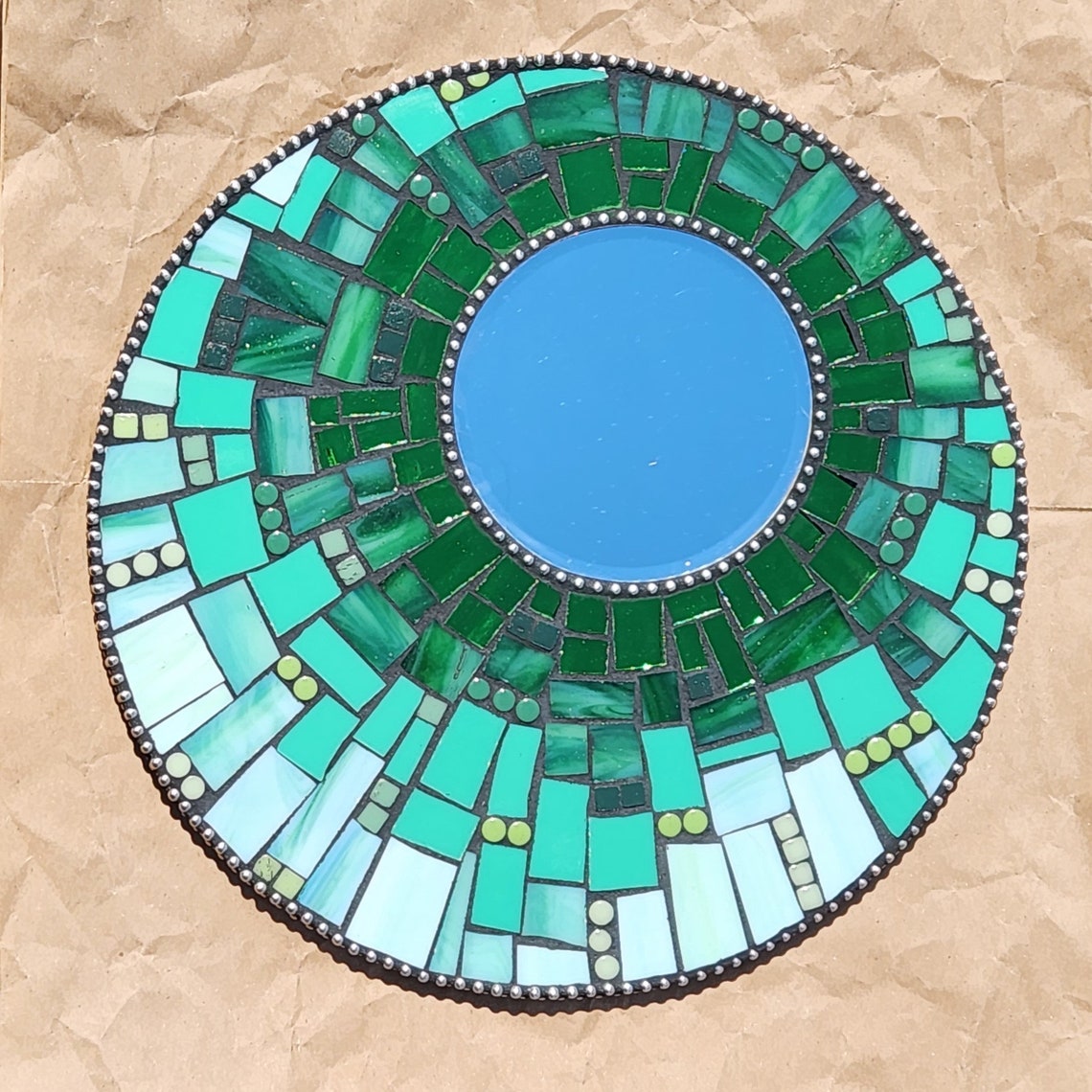 Mosaic Mirror Green Stained Glass Mosaic Mirror and Wall Art - Etsy