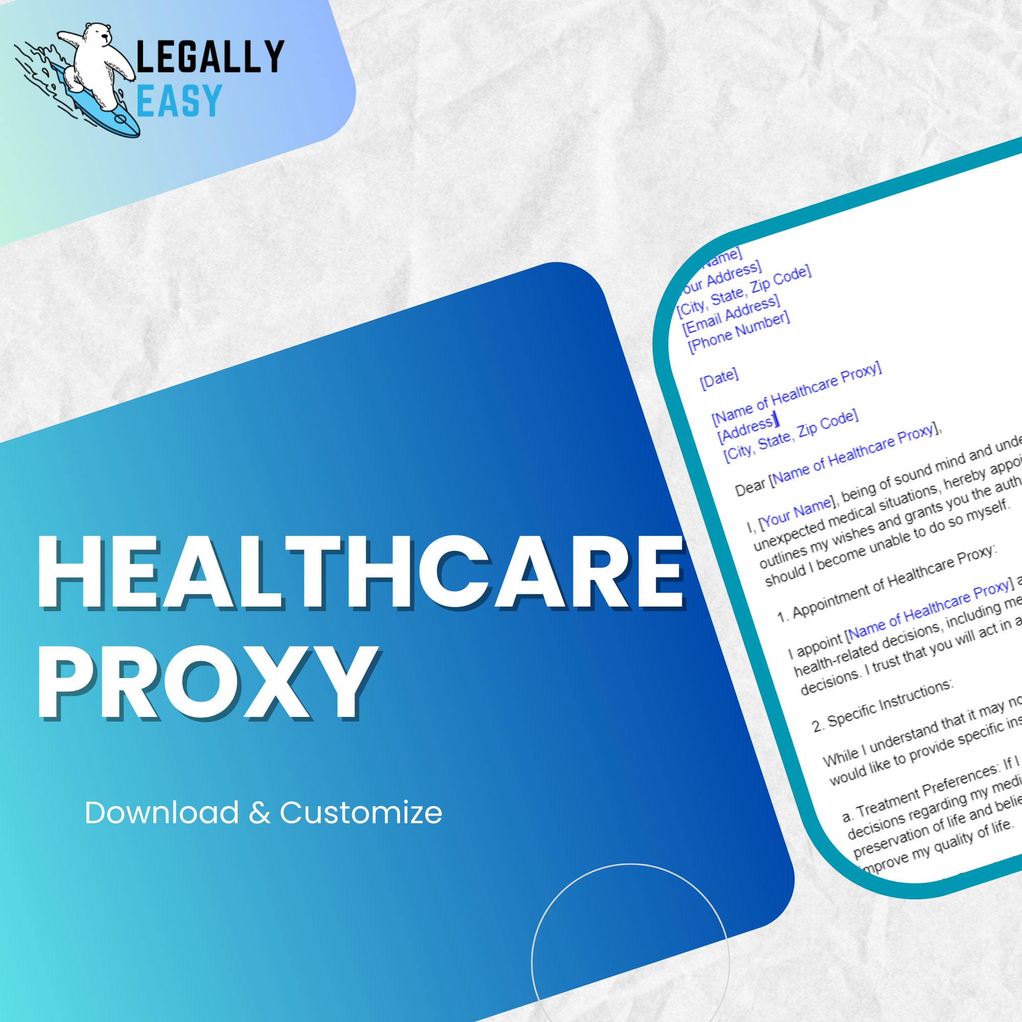 Healthcare Proxy. Download, Edit, and Customize This File to Meet Your ...