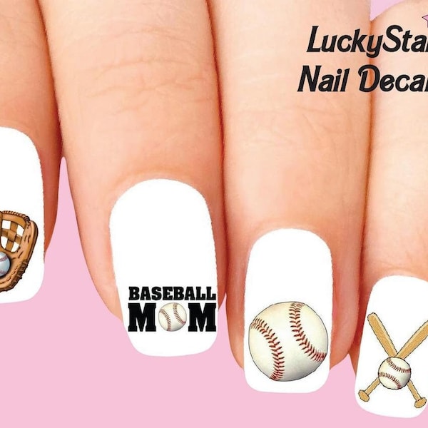 Baseball Nail Decals - Etsy