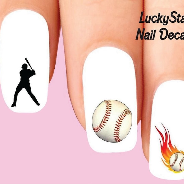 Baseball Nail Decals - Etsy