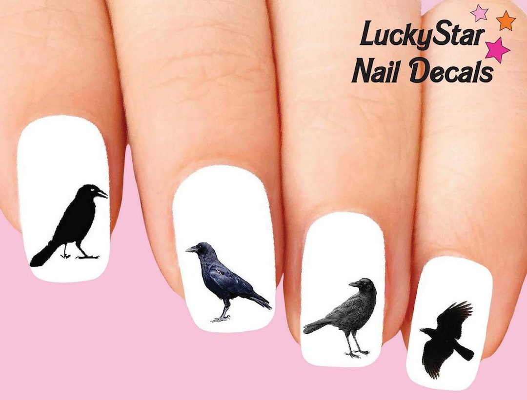 Nail Decals Nail Tattoos Set of 20 Crows Assorted - Etsy