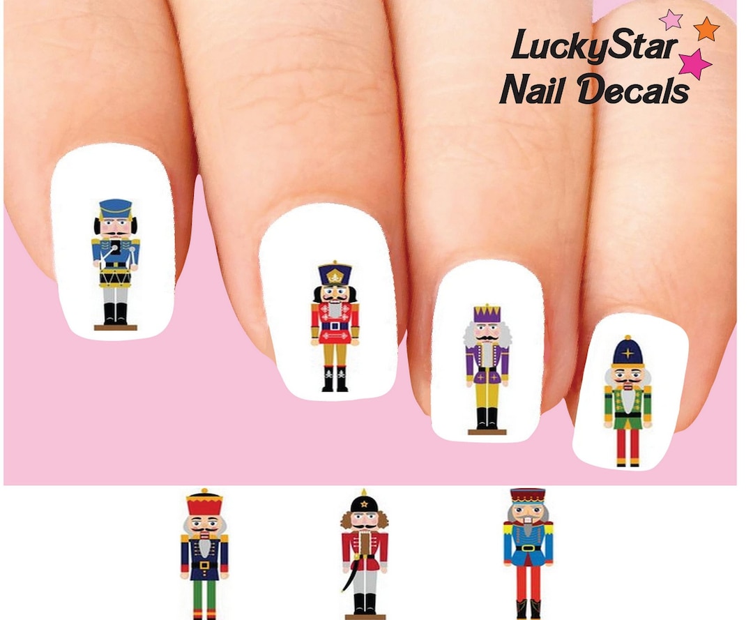 Nail Decals Nail Tattoos Set of 20 - Christmas Holiday Nutcracker ...