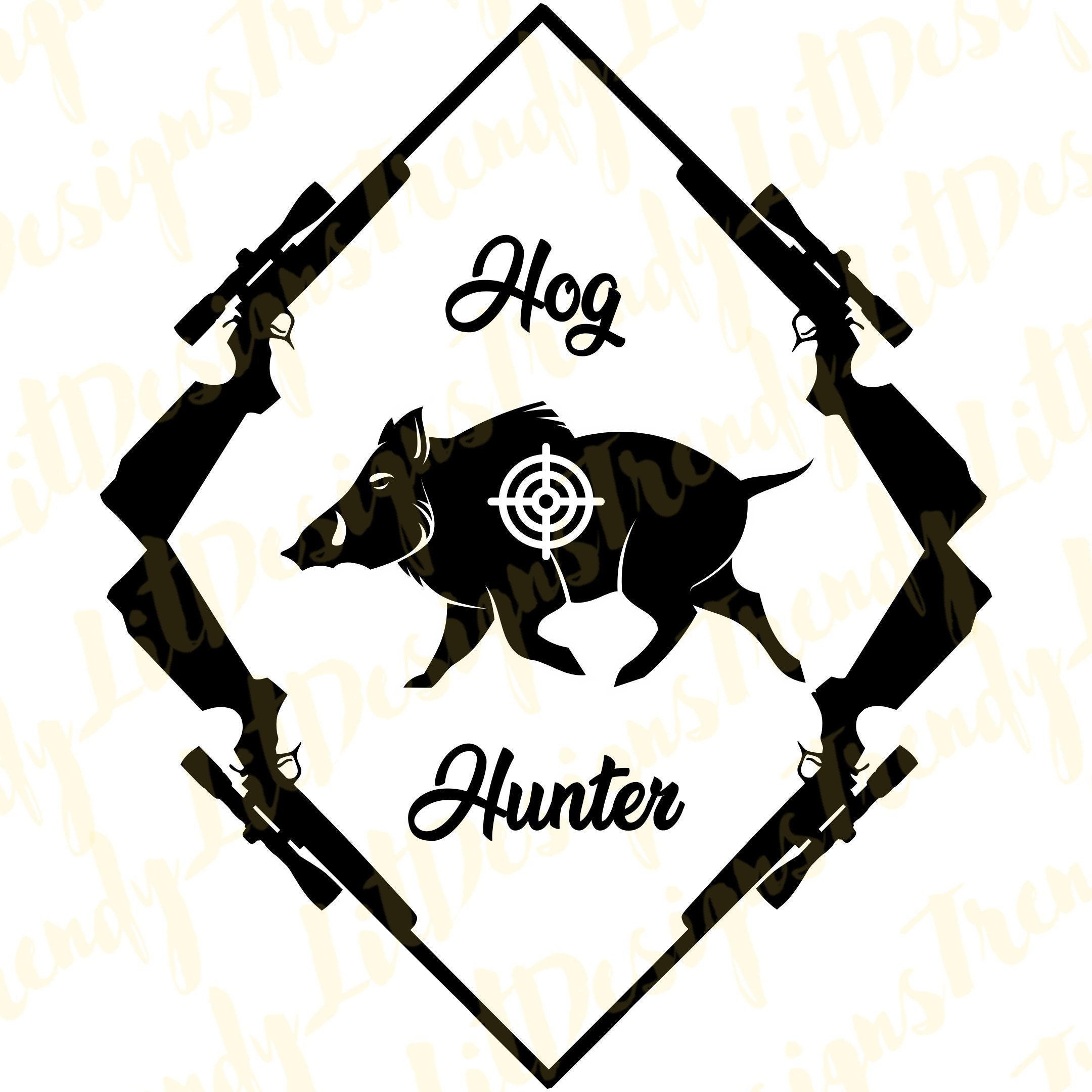 Hog Hunter SVG Hog Hunting Rifles SVG Download Vinyl Decal Wild Boar ...