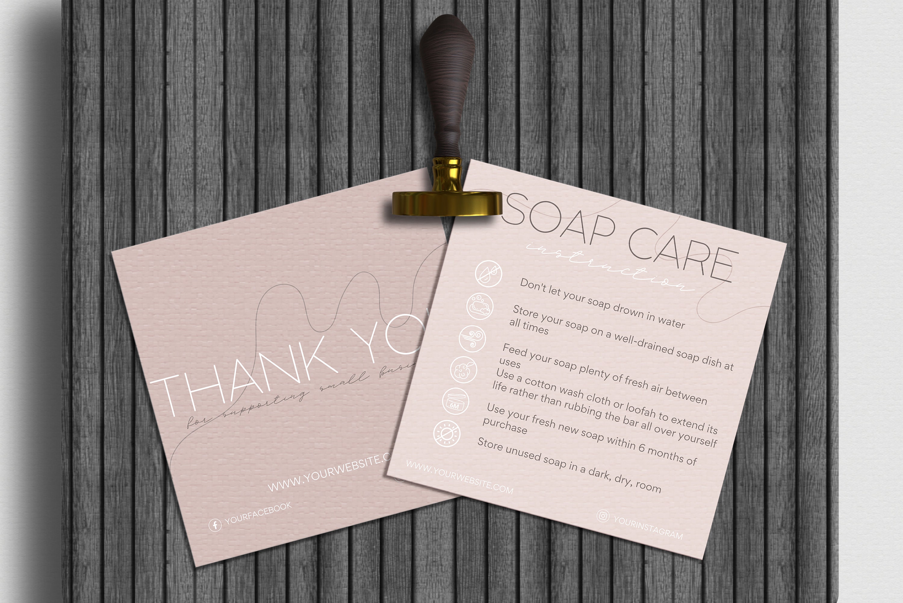 Soap Care Card Template Instruction Editable in Canva - Etsy