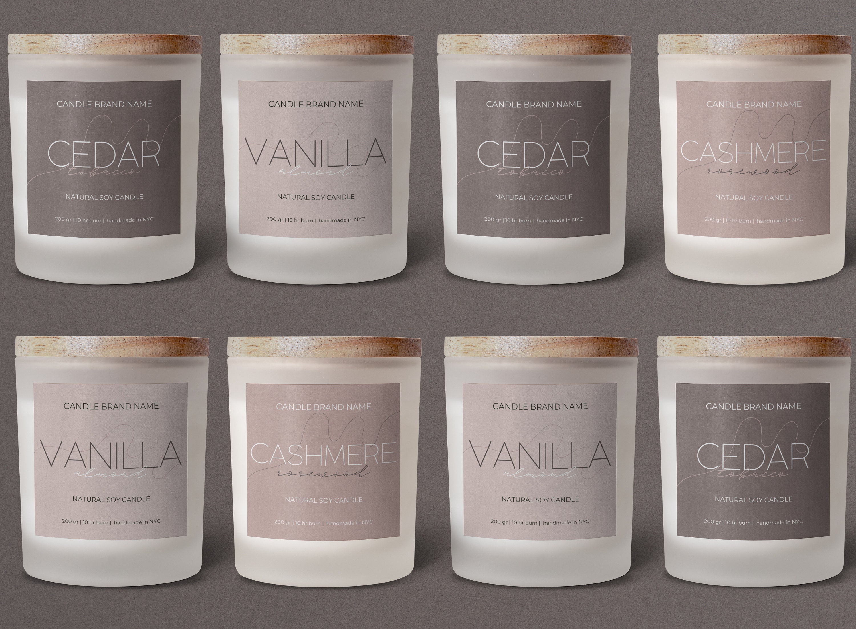 Printable Candle Labels Template, Editable in Canva, Modern Candle ...