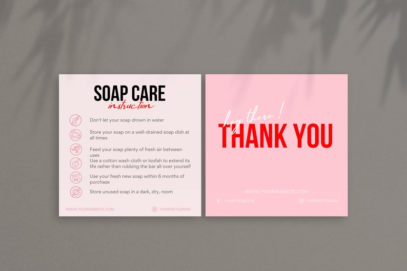 Soap Care Card Template Instruction, Editable in Canva Template ...