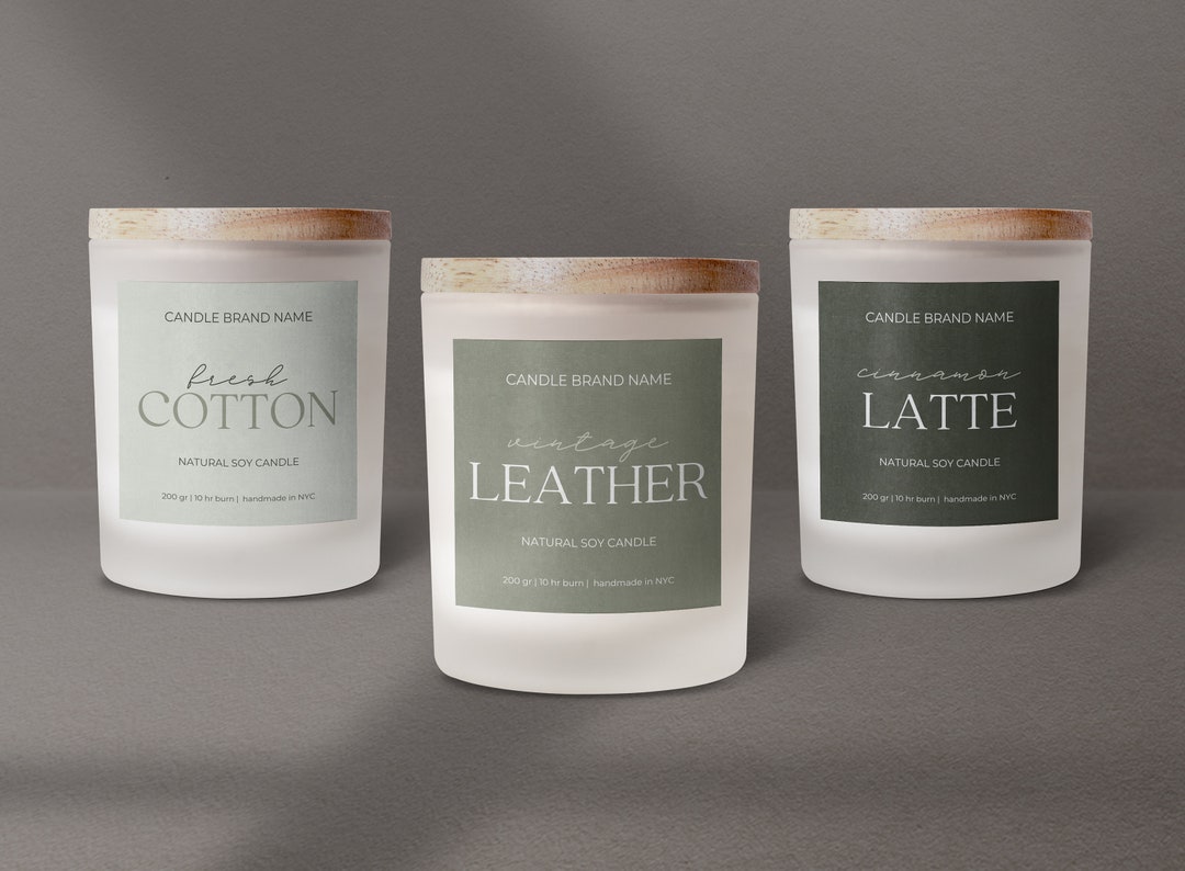 Printable Candle Labels Template, Editable in Canva, Modern Candle ...