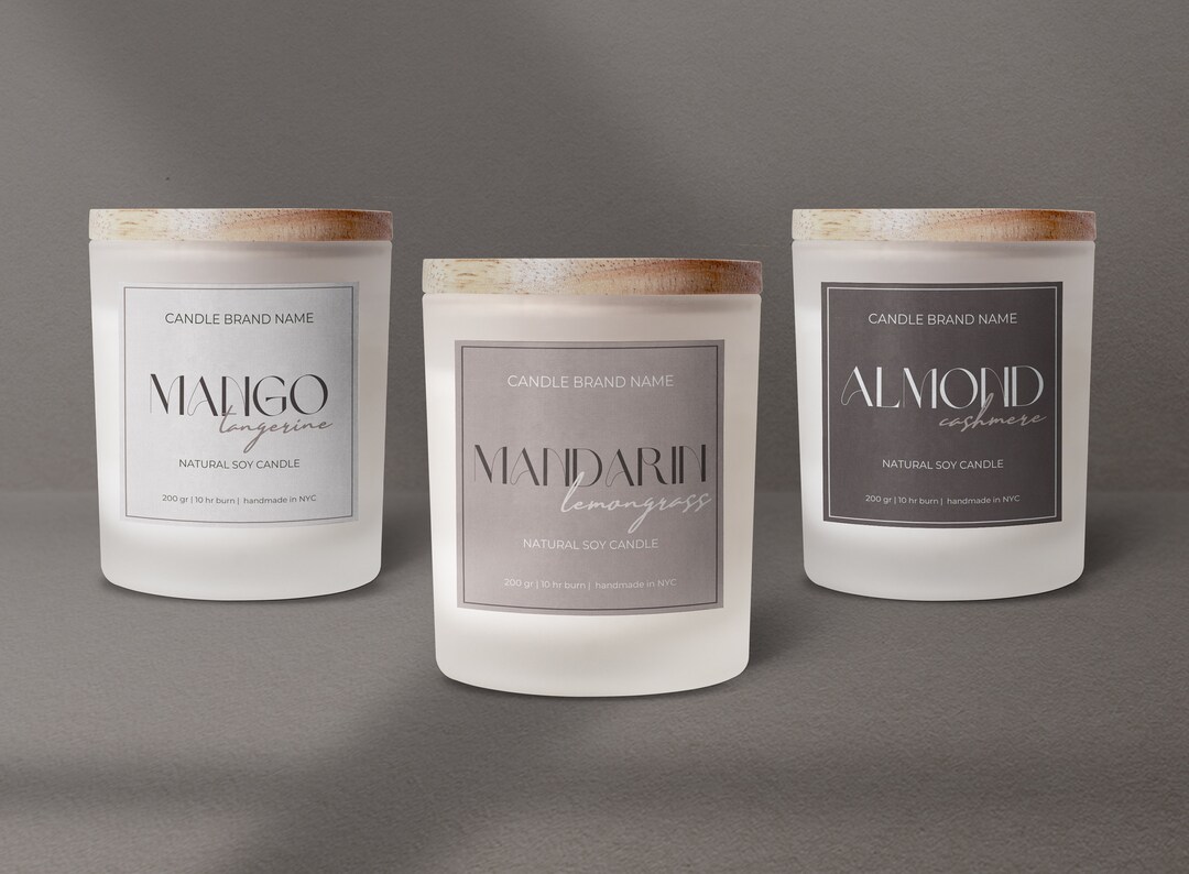 Printable Candle Labels Template, Editable in Canva, Modern Candle ...
