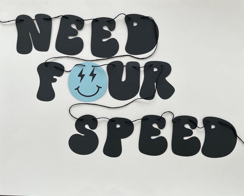Need FOUR Speed Banner, Fourth Birthday Party, Cool Dude Birthday, Boys ...