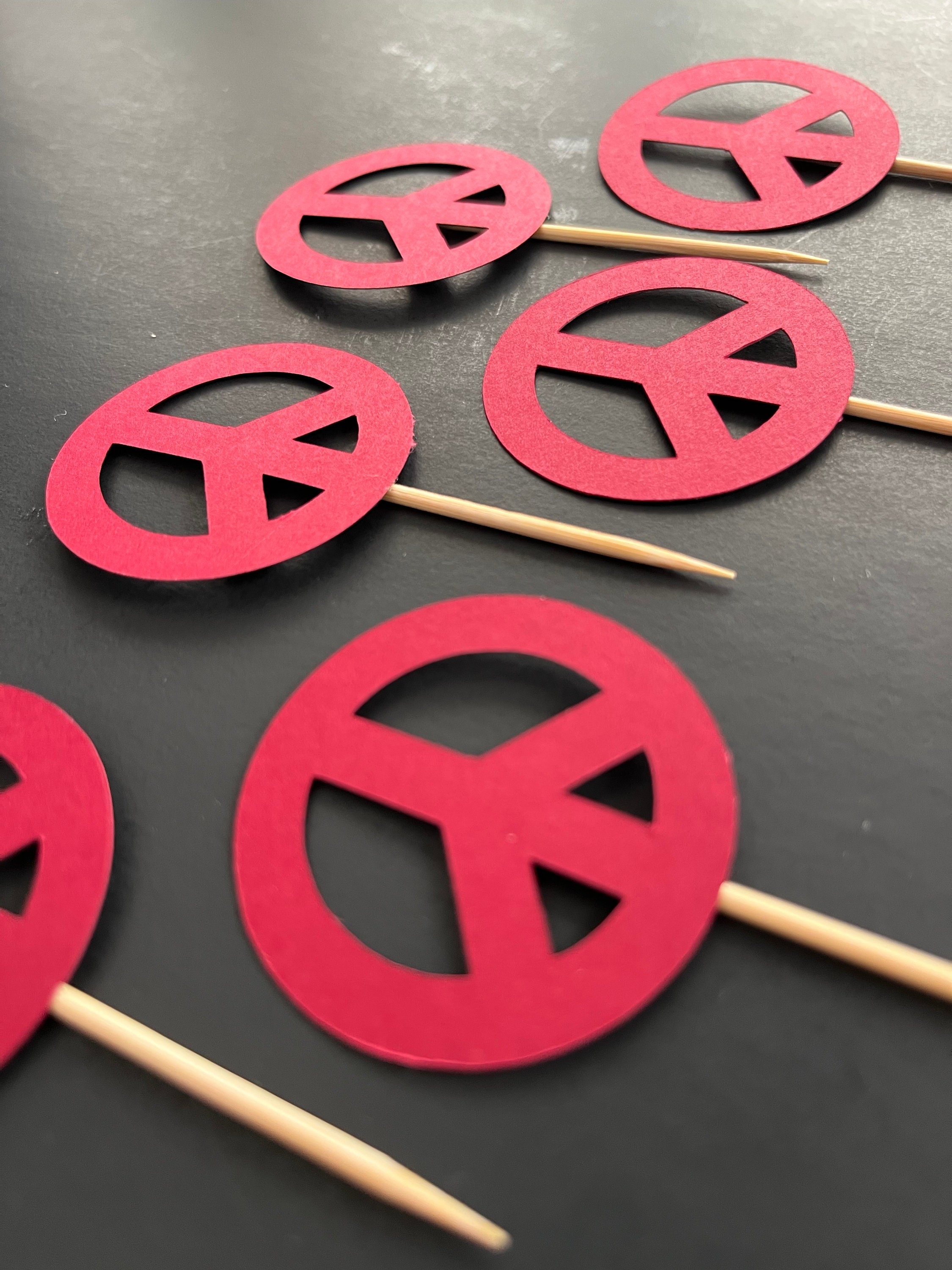 Peace Sign Cupcake Toppers, Groovy Cupcake Toppers, Party Decorations ...