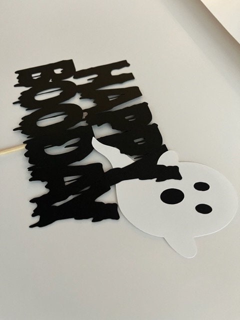 Happy Booday Cake Topper, Halloween Birthday, Ghost Cake Topper ...