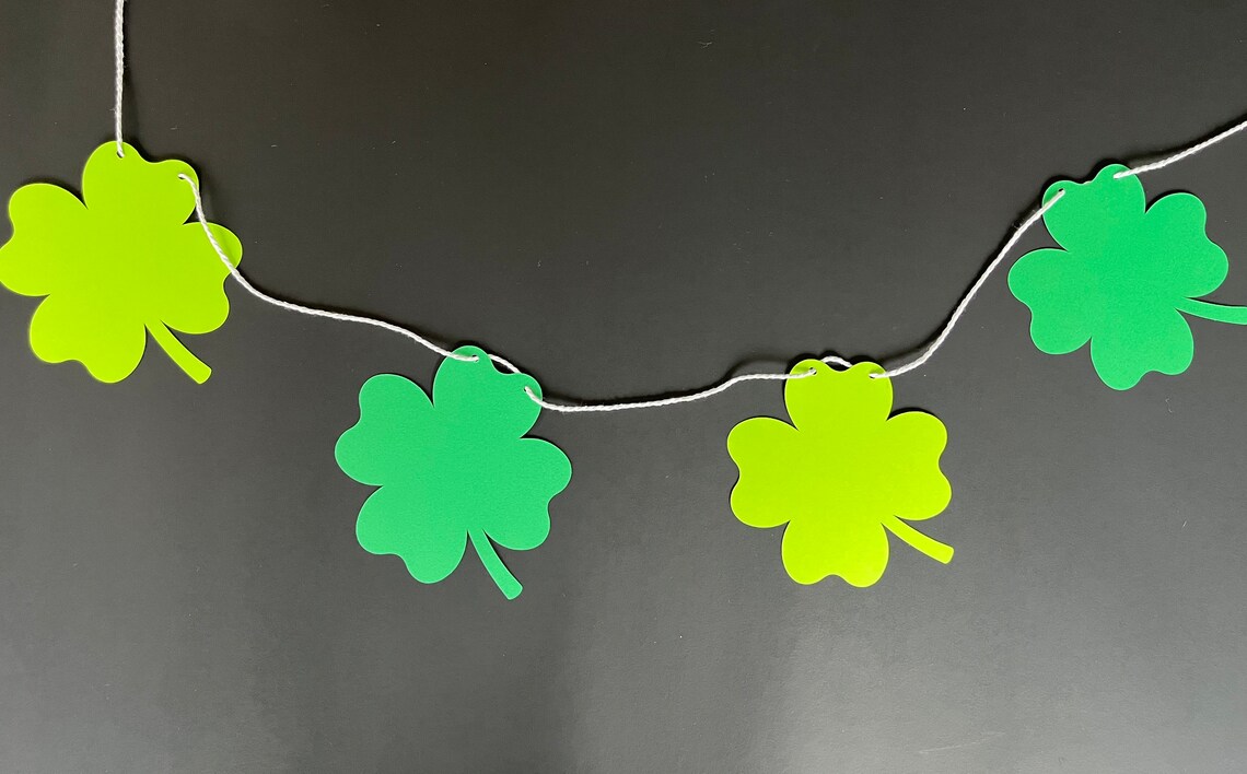 St Patricks Day Four Leaf Clover Party Garland, Lucky Banner, Party ...