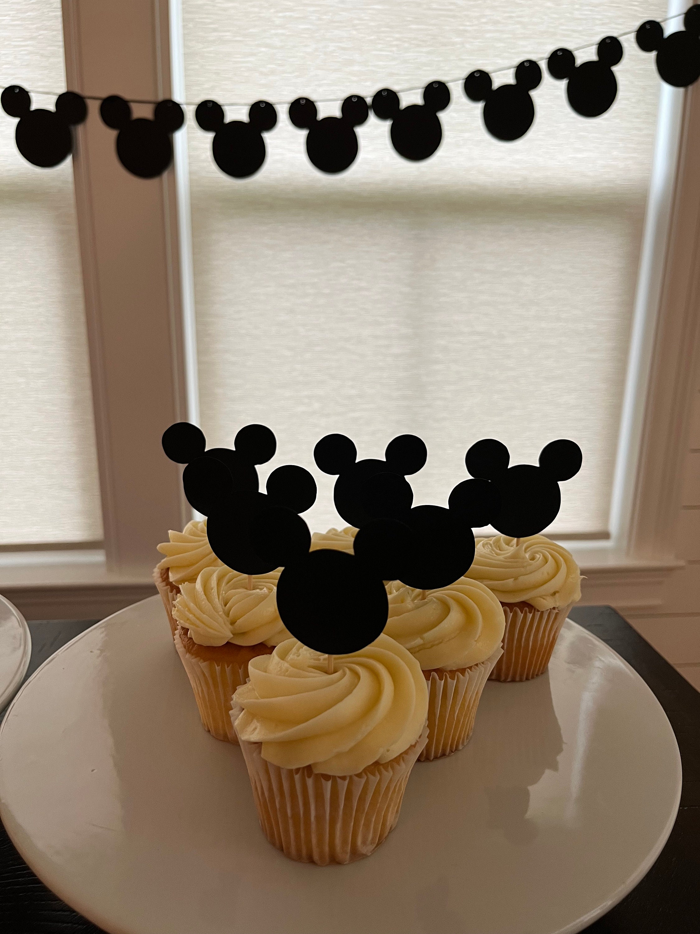 Mickey Mouse Cupcakes Toppers, Disney Cupcake Toppers, Mickey Ears ...